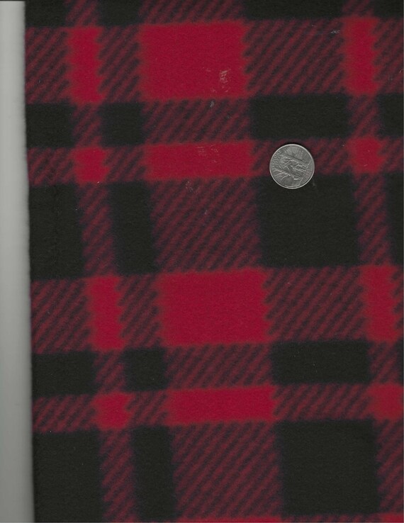 Buffalo Check Fleece Red and Black Bold Checks 1.25 Yards 60 - Etsy