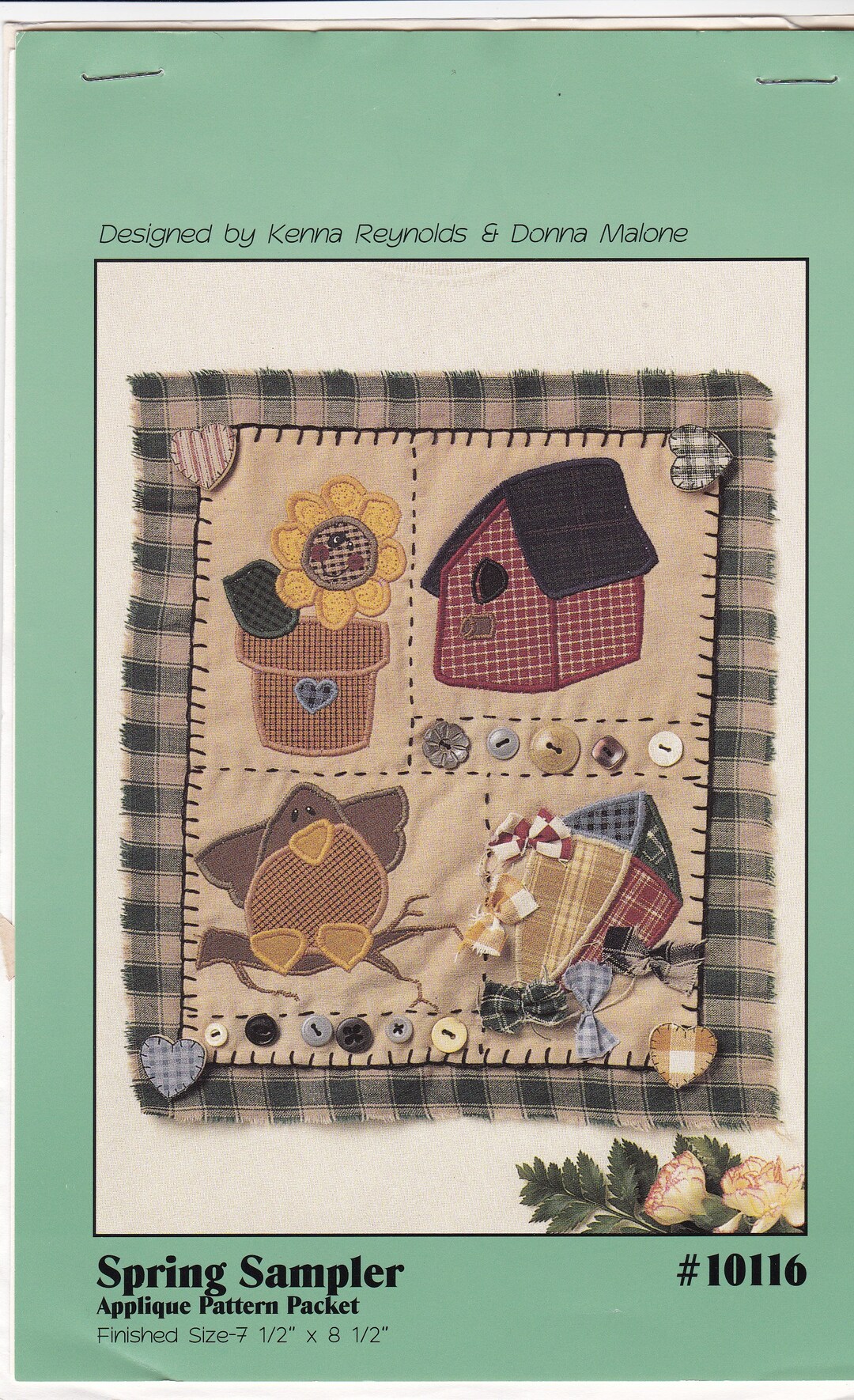 APPLIQUE PATTERN PACKET Spring Sampler With Flower/flower Pot - Etsy