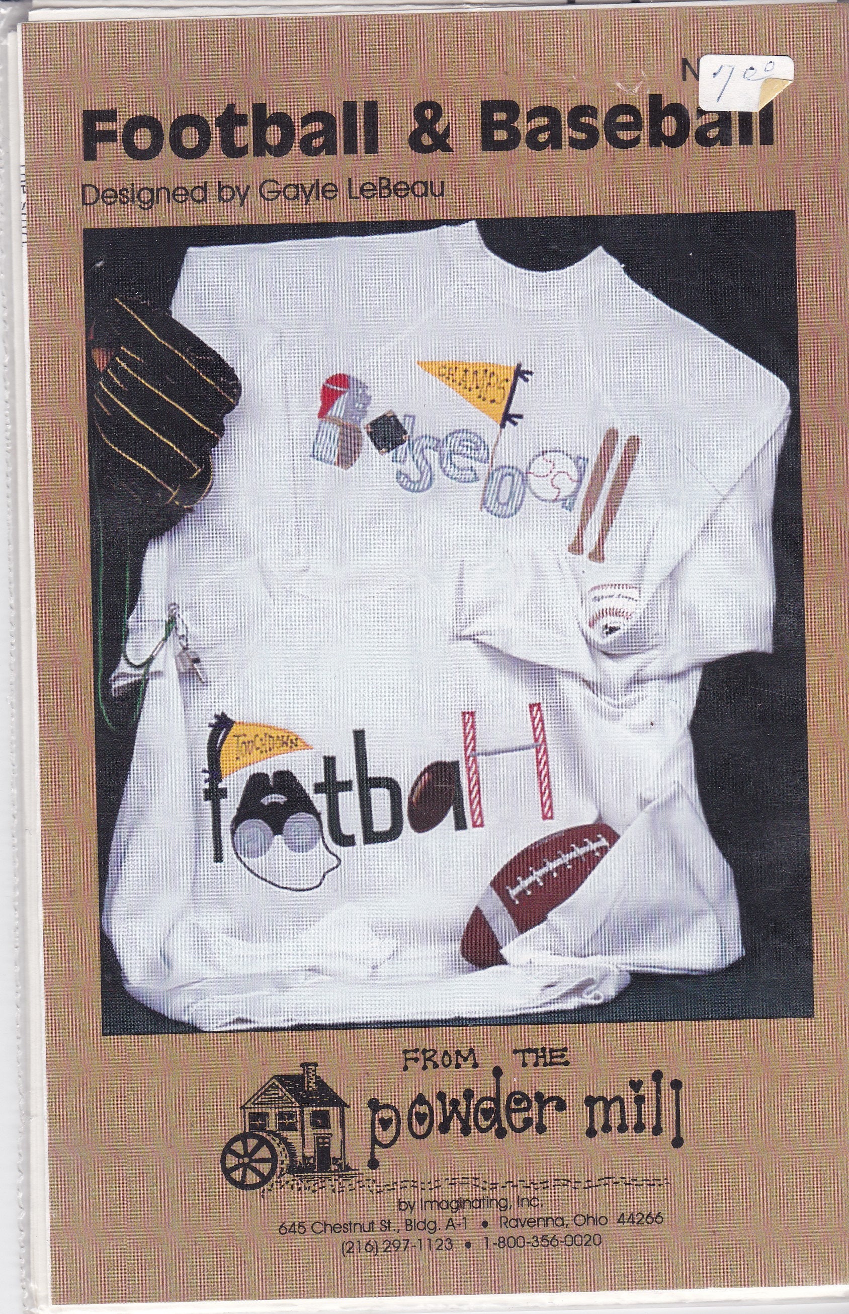 BASEBALL FOOTBALL PATTERN Tee Shirt Embellishment Pattern Easy Iron-on ...