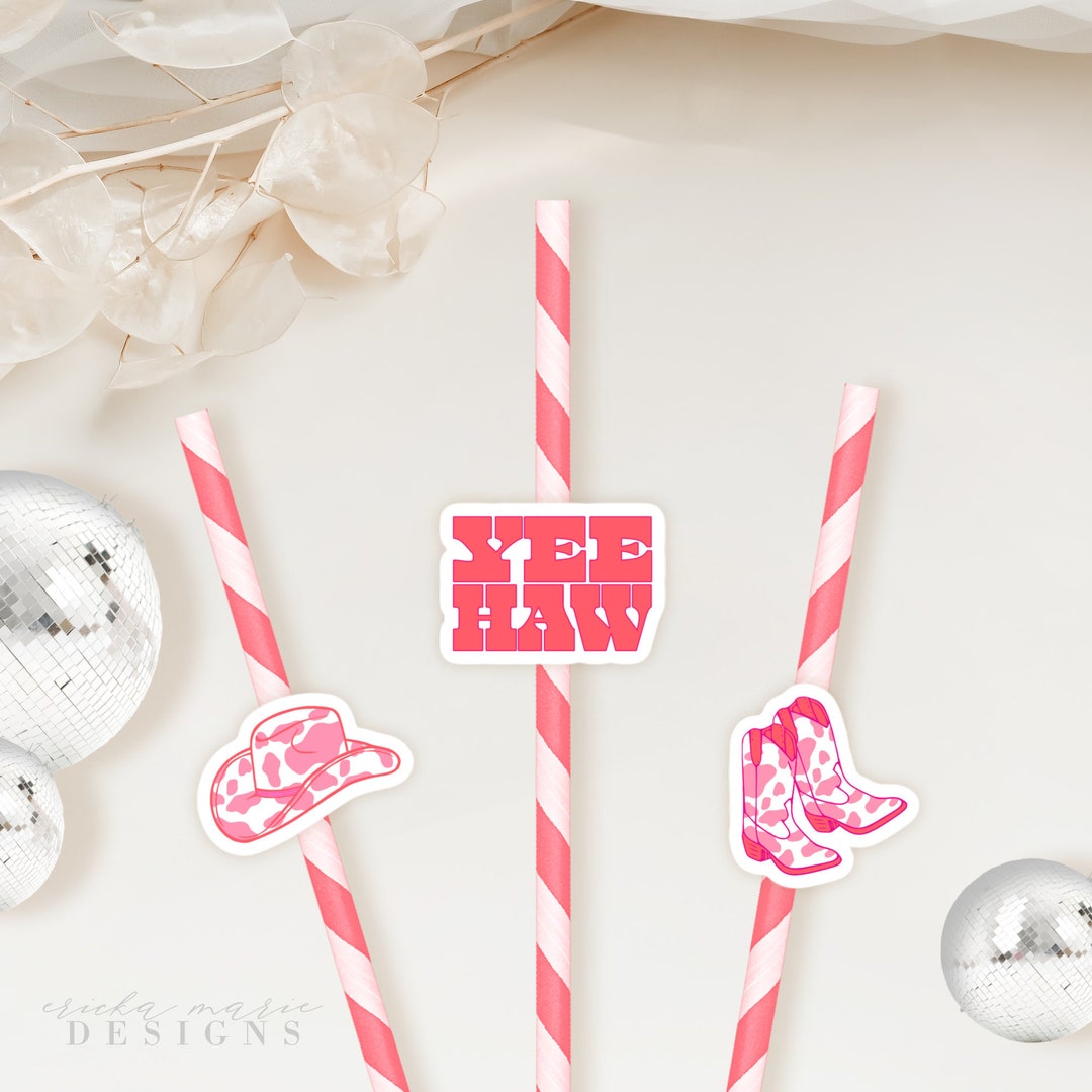 Cowgirl Straws | Last Rodeo | Let's Go Girls | Country Theme | Western ...