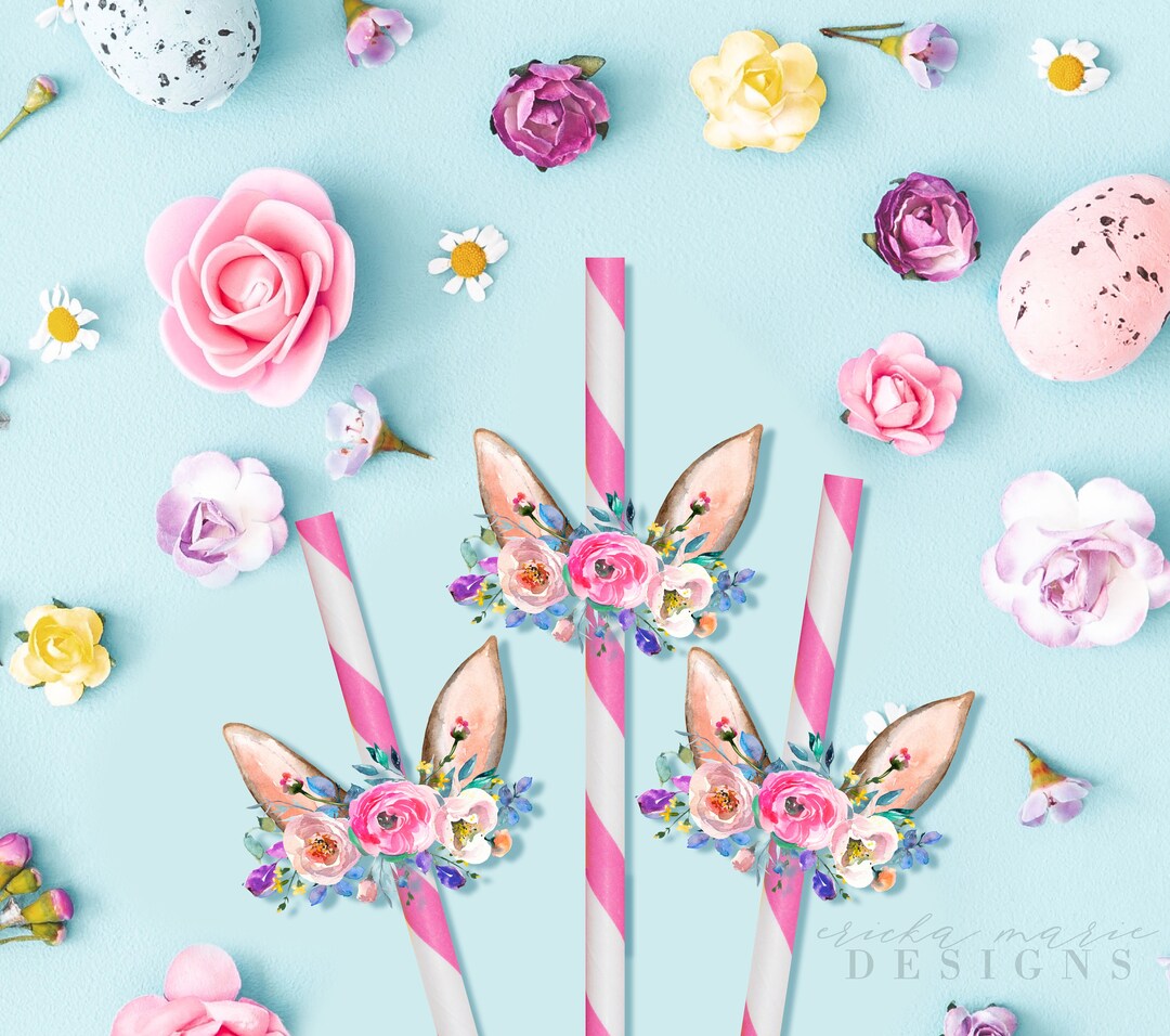 Easter Paper Straws | Easter Straw Toppers | Easter Straw Toppers ...