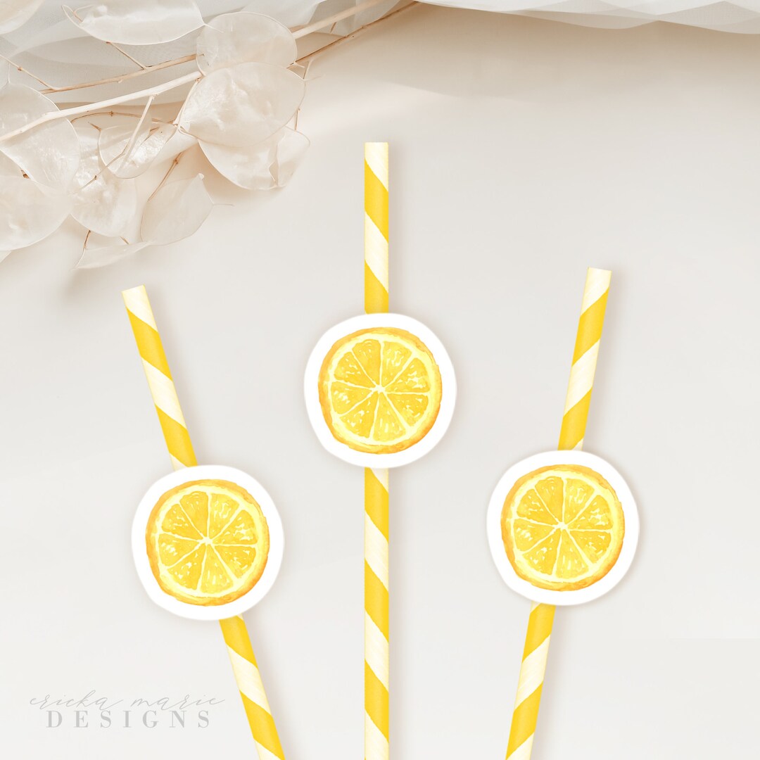 Lemon Party | Lemon Straws | Lemon Theme | Paper Straws | Lemon Bridal ...