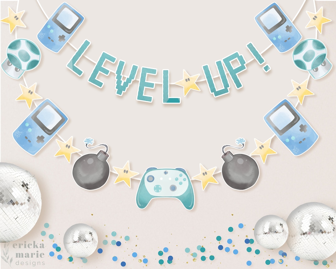 Video Game Birthday Party | Level up Party | Party Garland | Birthday ...