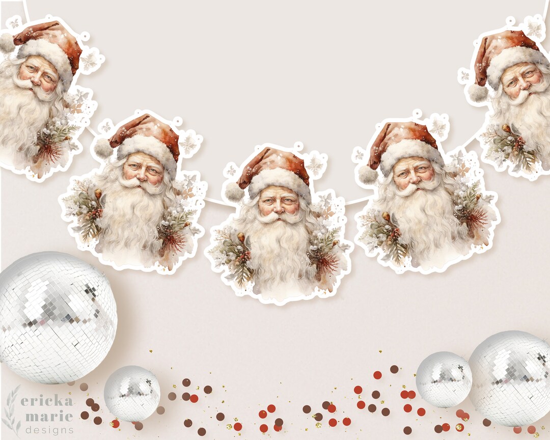 Santa Claus Garland | Christmas Decor | Christmas Party Decor | Santa ...