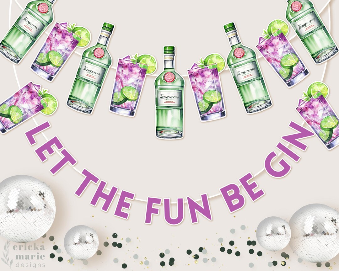 Let the Fun Be Gin | Party Decor | Gin Themed | Gin Cocktail | Birthday ...