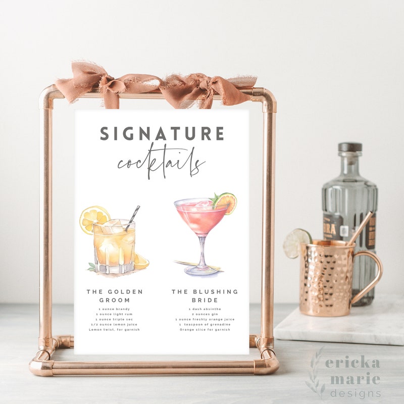 Signature Cocktail Sign - Etsy