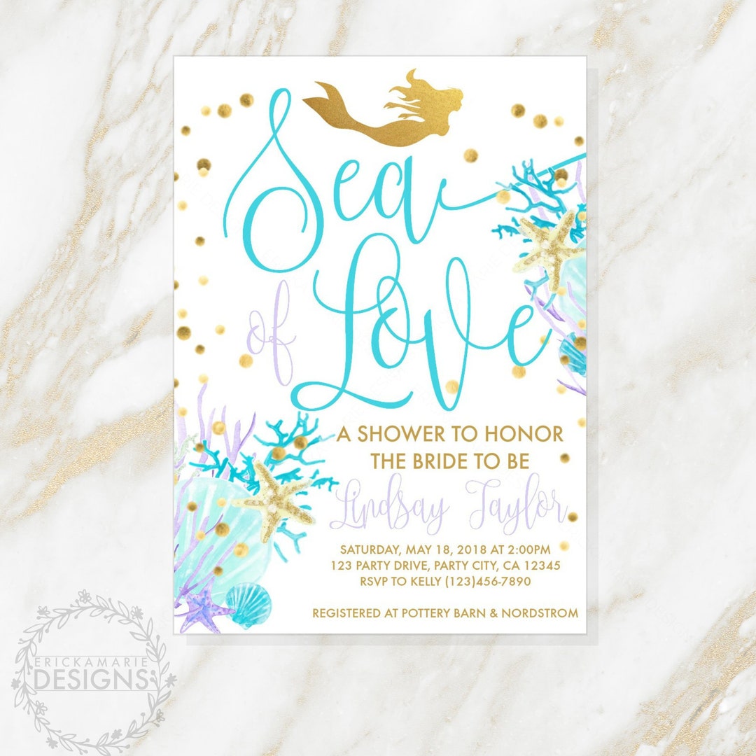 Bridal Shower Invitation | Mermaid Bridal Shower Invitation | Mermaid ...