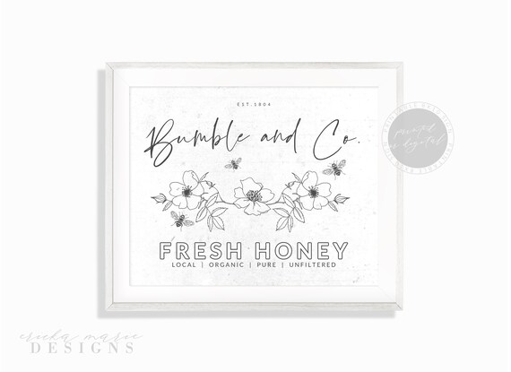 Fresh Honey Sign Honey Sign Spring Sign Printable Spring - Etsy