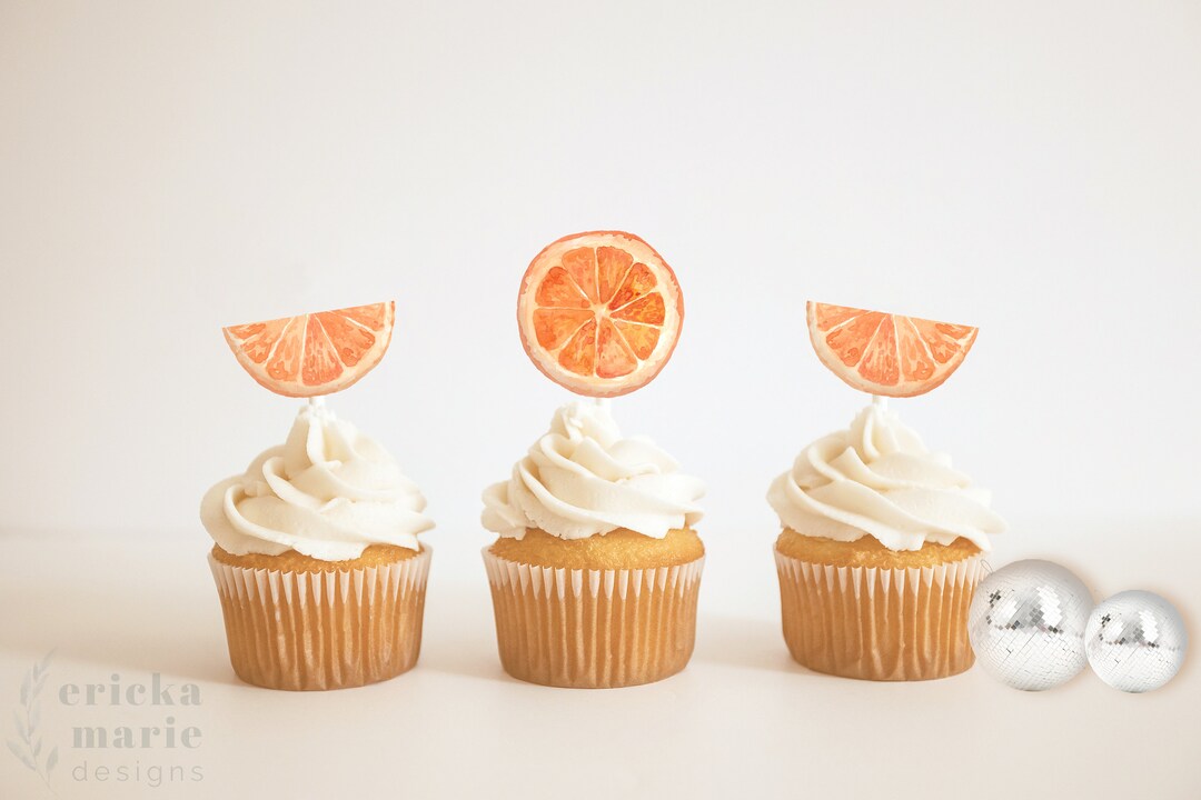 Orange Cupcake Toppers | Party Picks | Food Picks | Cupcake Toppers ...