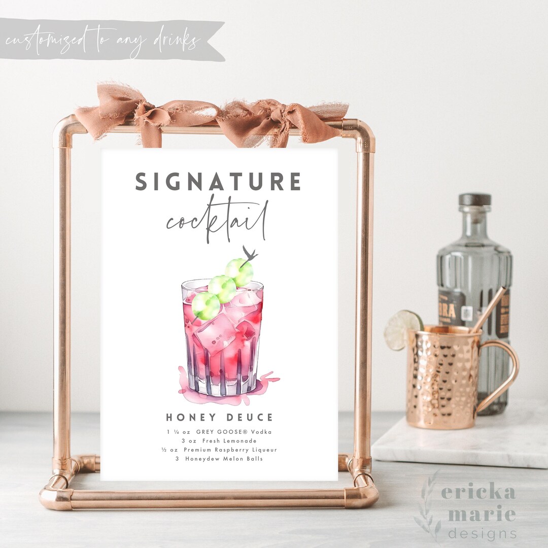Signature Cocktail | Custom Cocktail Sign | Signature Cocktails Sign ...