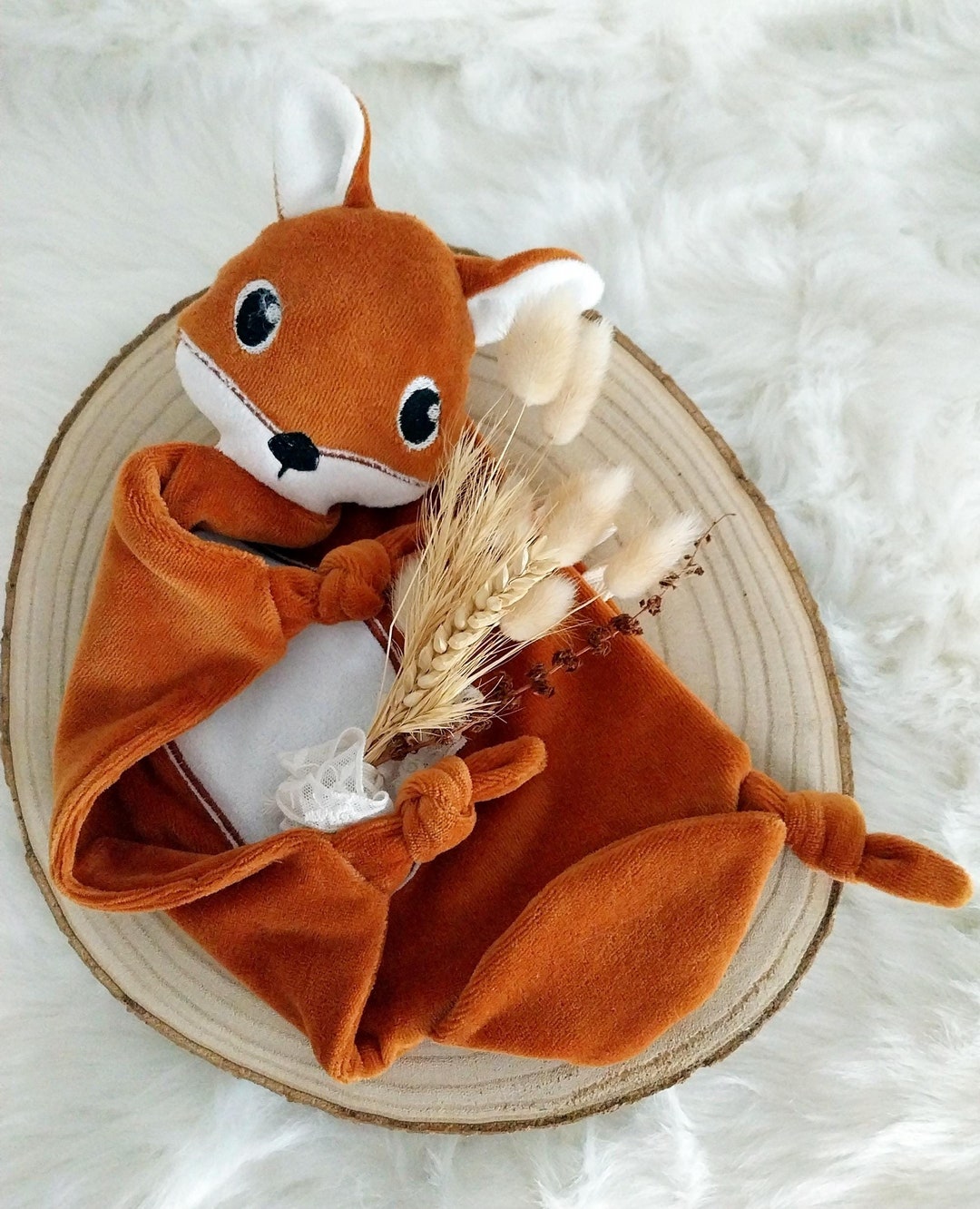 Squirrel Comforter Handmade Baby Creation Birth Gift Jersey Velvet - Etsy