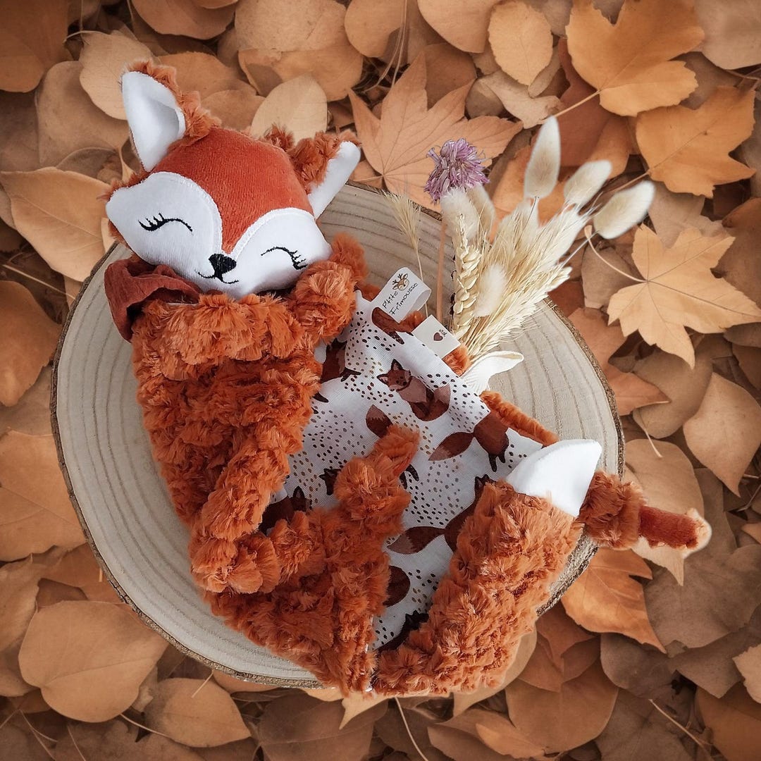 Fox Cuddly Toy Fur Plush Handmade Creation Customizable First Name - Etsy