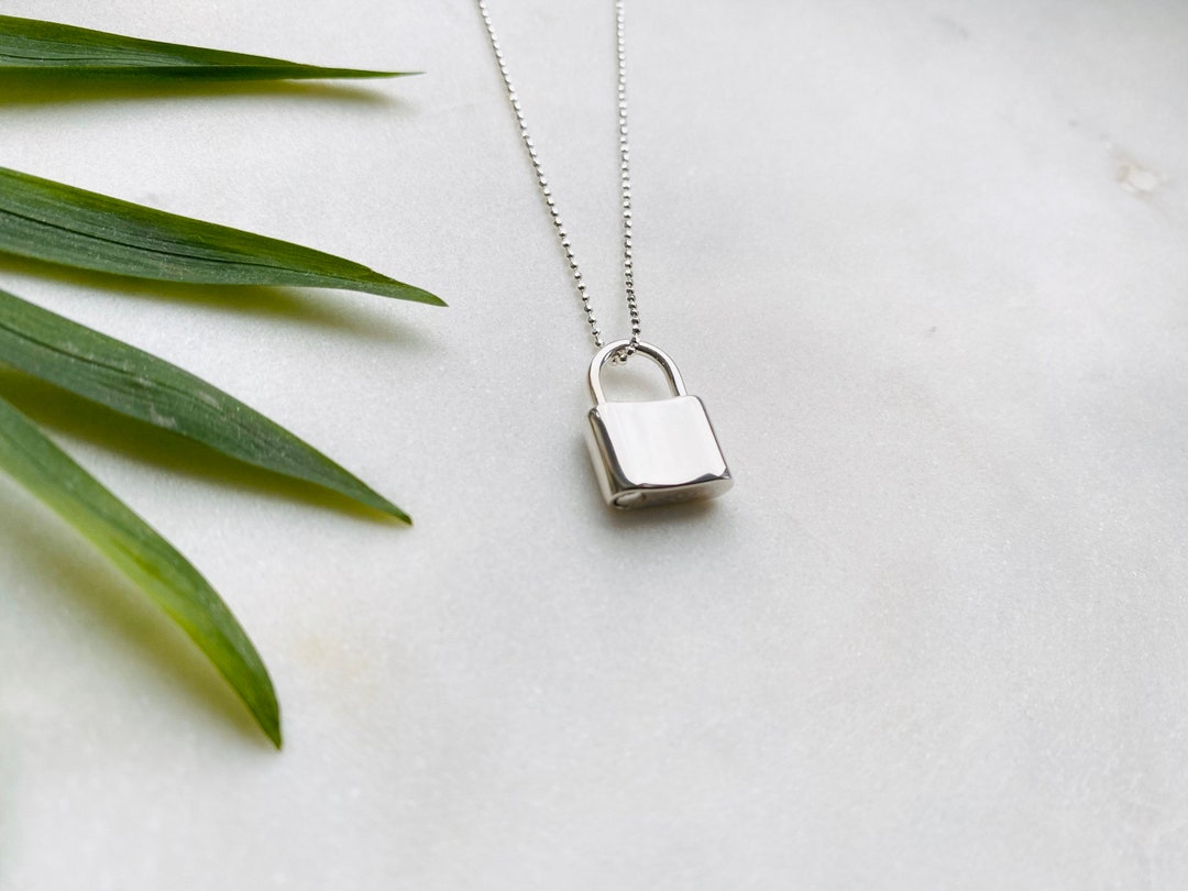 Sterling Silver Lock Pendant- Lock Necklace- Sterling Silver Padlock ...