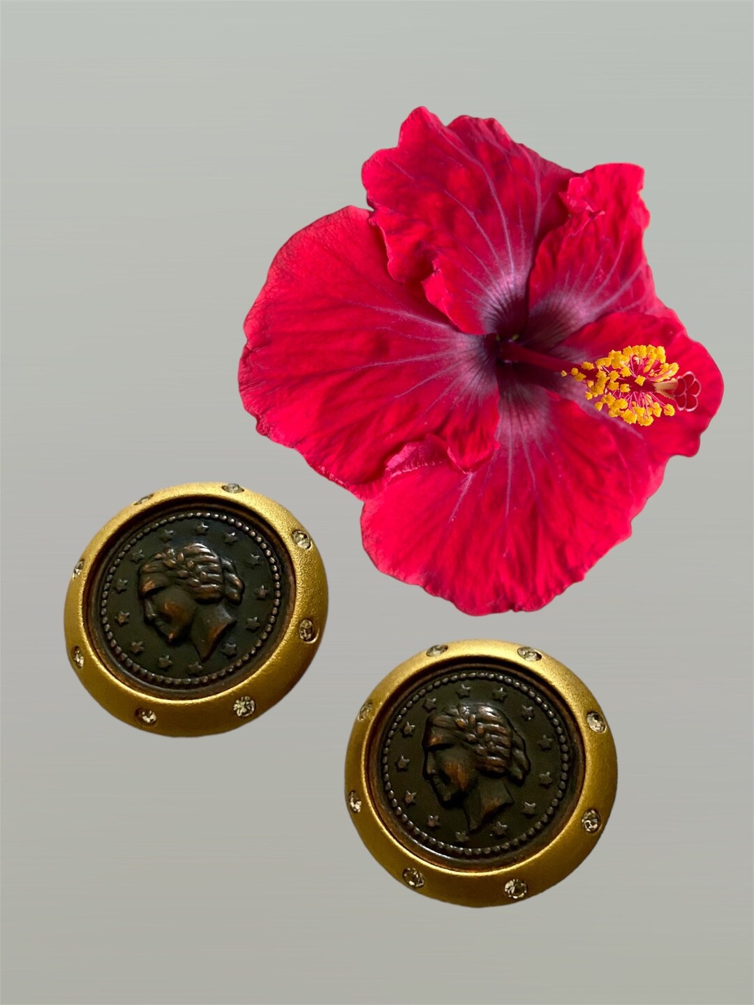 Vintage Elegant Roman Coin Clip on Earrings - Etsy