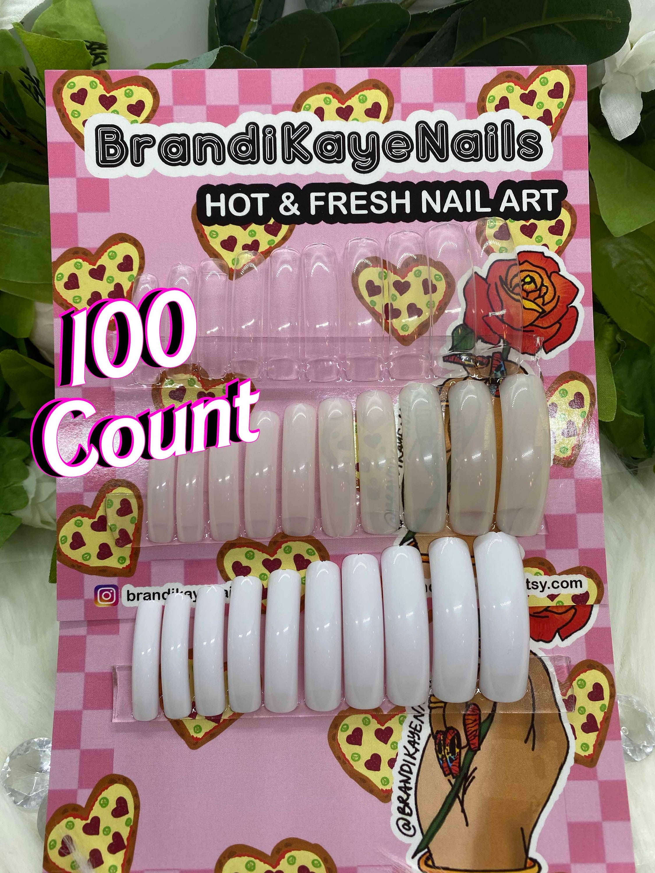 100 Pcs Curve Nail Tips Full Well Curved Nails Tips Natural Etsy