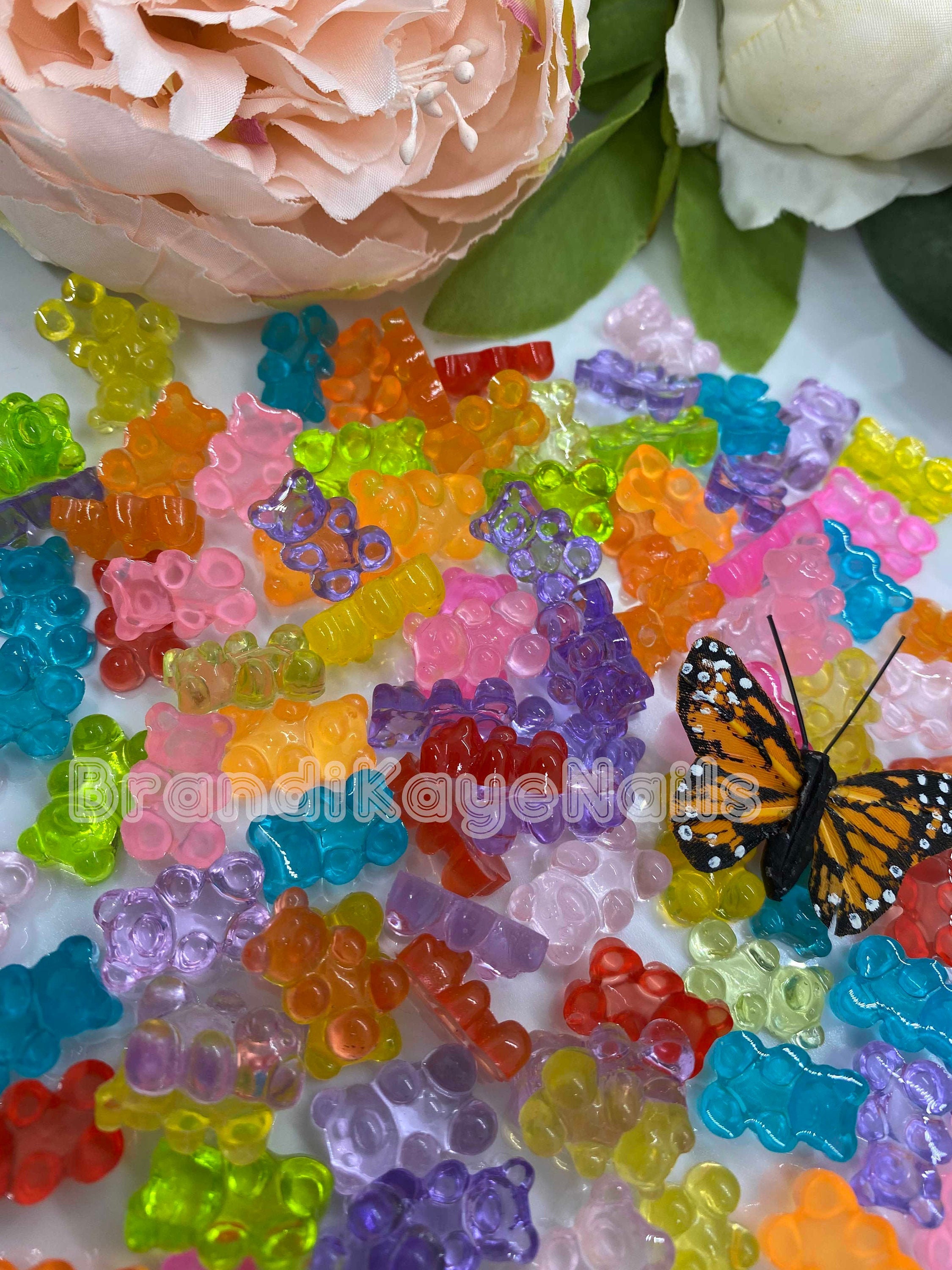 Translucent Bear Teddy Gummy Bear Rainbow Nail Art Charms | Etsy