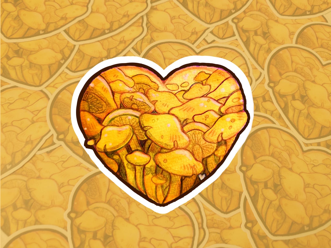 Mushroom Heart Sticker - Etsy