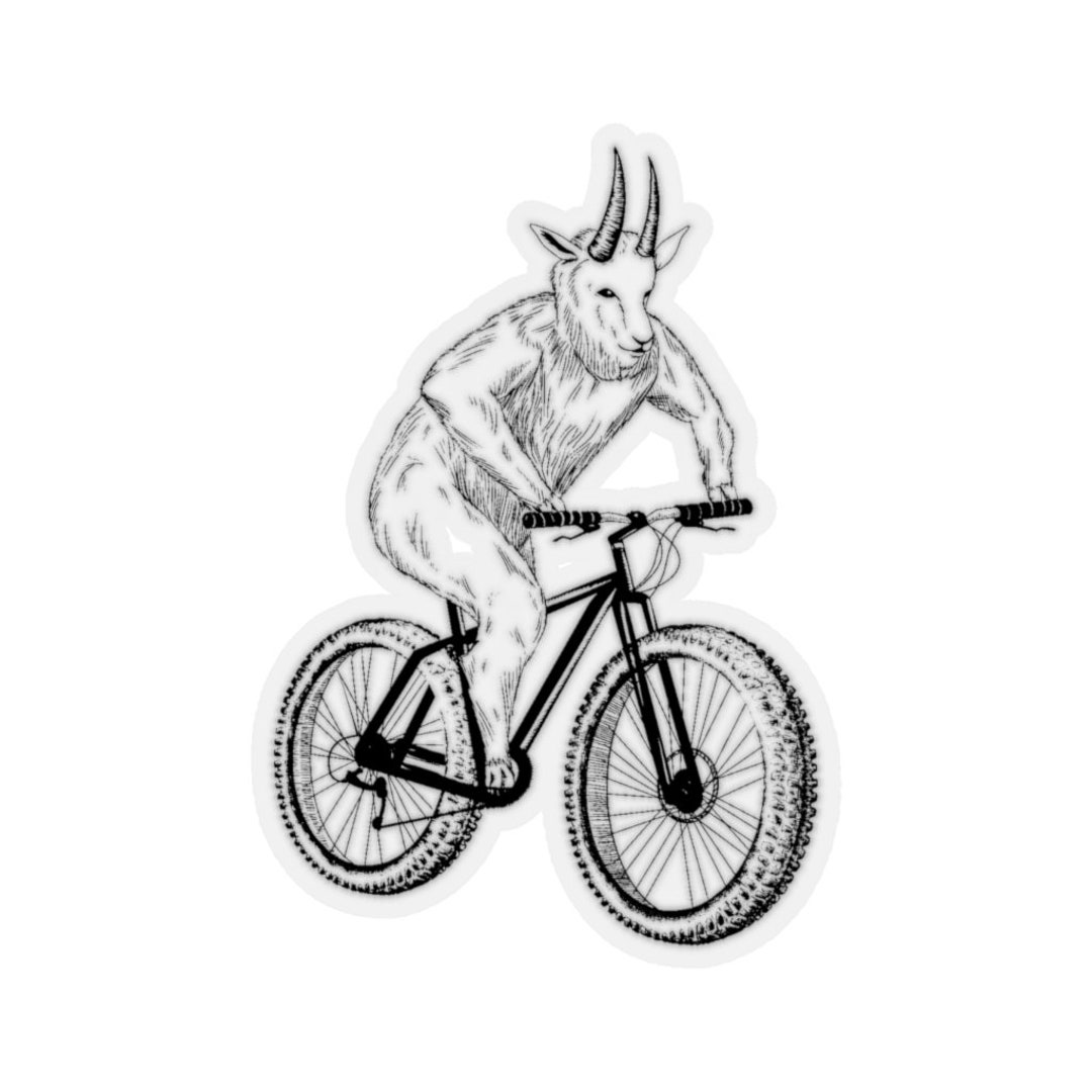 Mountain Goat Riding a Bicycle Kiss-cut Stickers - Etsy