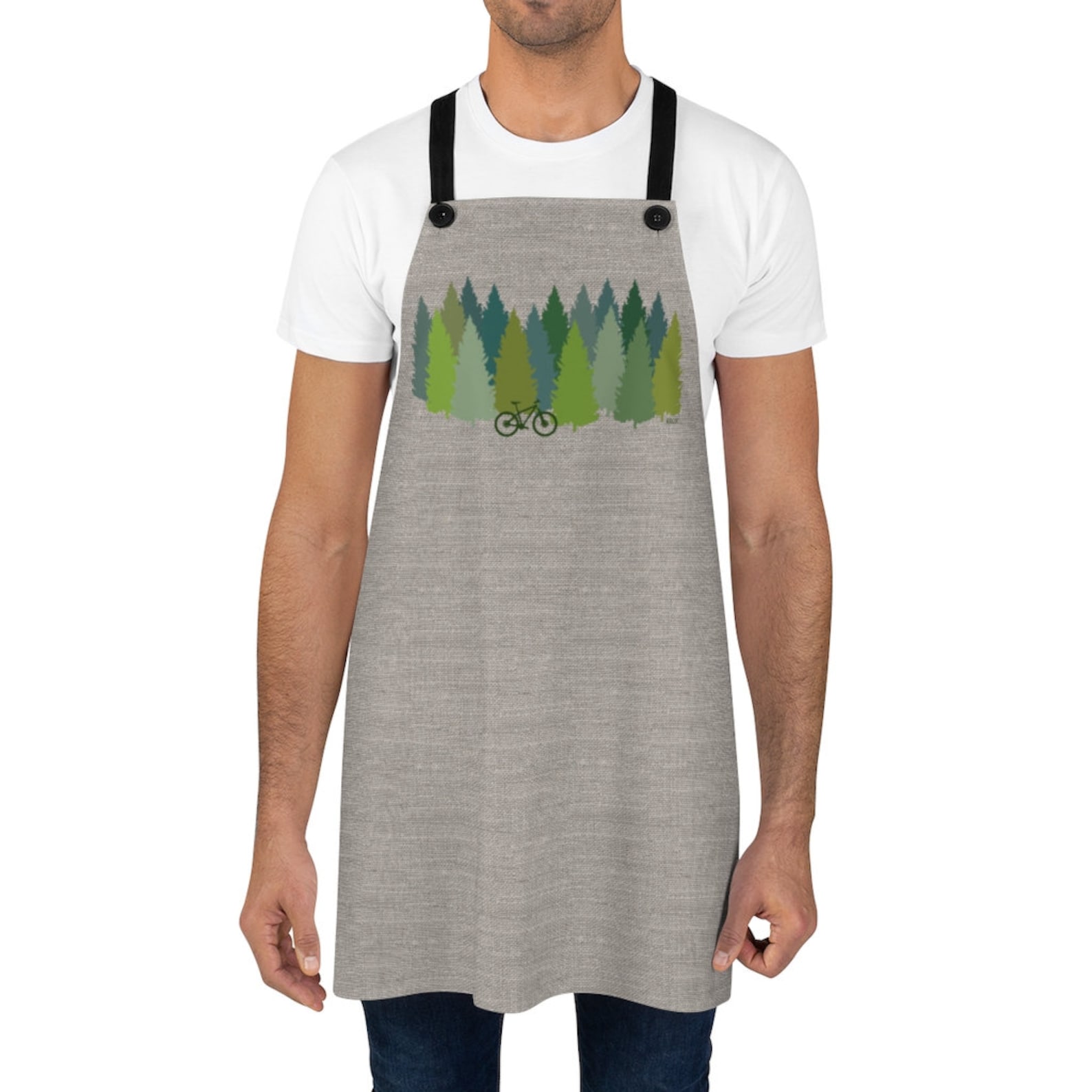 Pine Forest Mountain Bike Cooking Apron | Bicycle Apron | Mountain Bike ...
