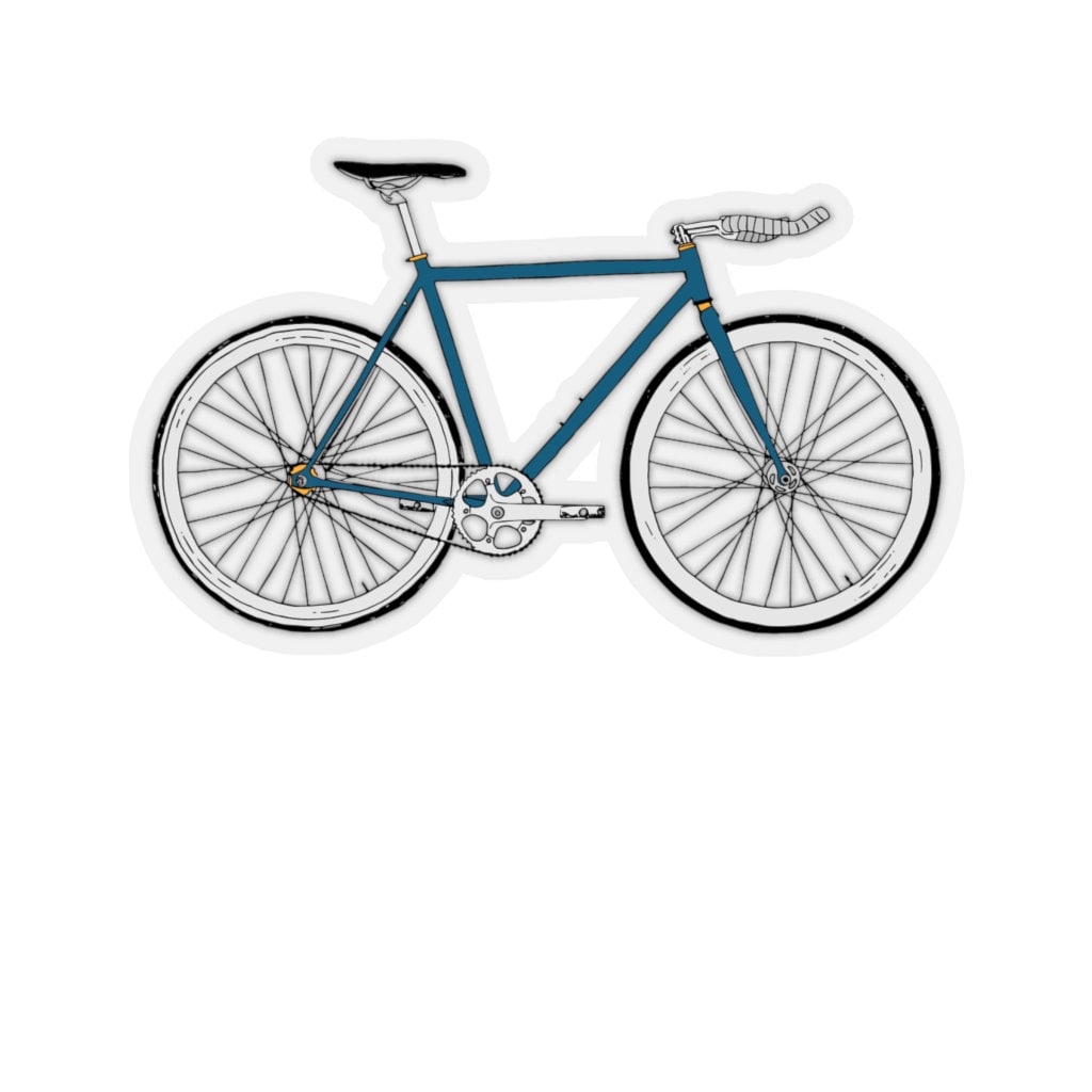 Single Speed Bike Sticker Blue | Bicycle Decals | Single Gear Sticker ...
