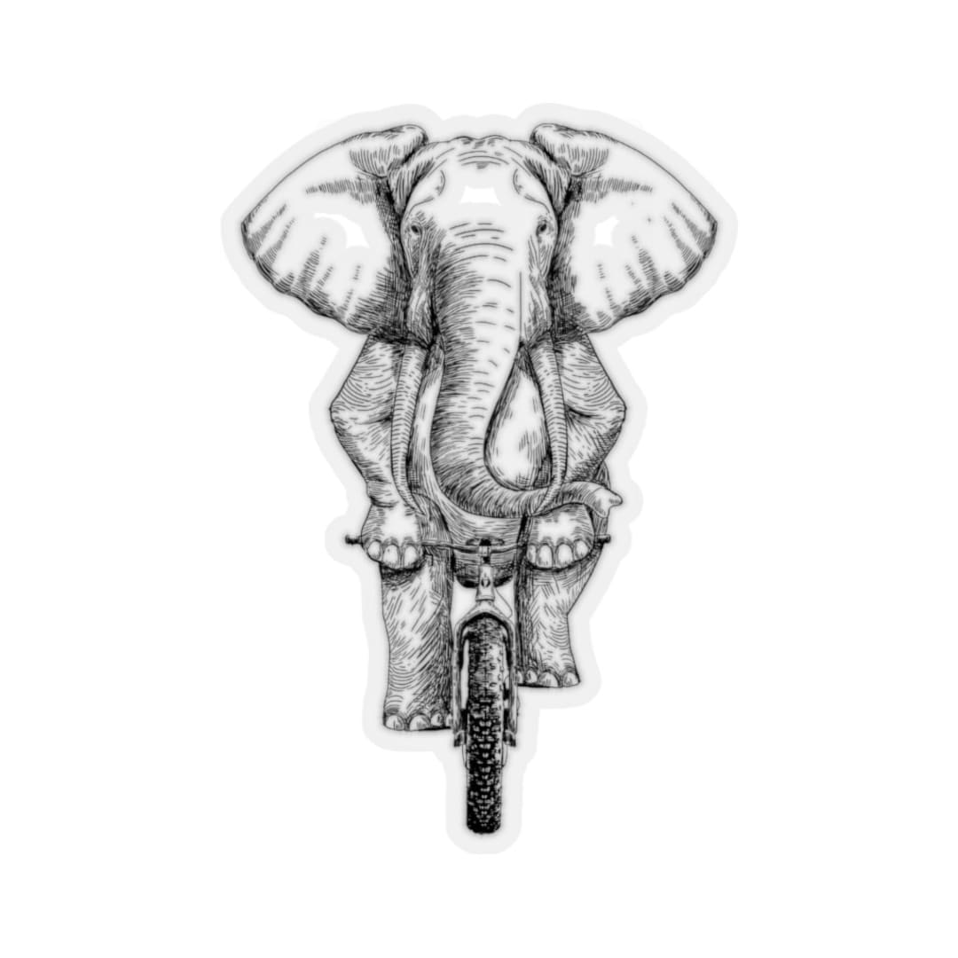 Elephant Riding a Mountain Bike Sticker | Bicycle Decals | Pachyderm ...