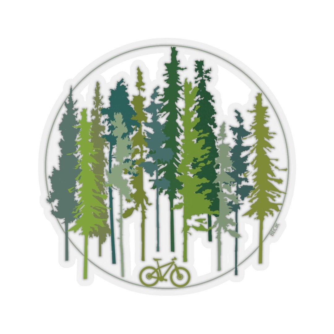 Mountain Bike Stunted Firs Sticker | Bicycle Decals | Pine Forest ...