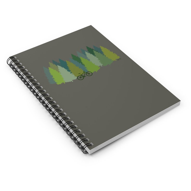 Pine Forest Mountain Bike Spiral Notebook - Ruled Line | Hardcover ...