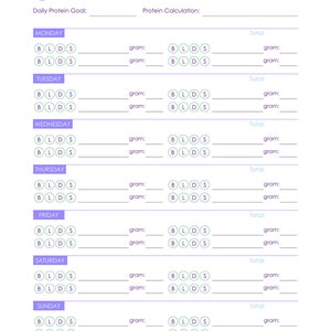 Weekly and Monthly Protein Tracker Sheets - Etsy