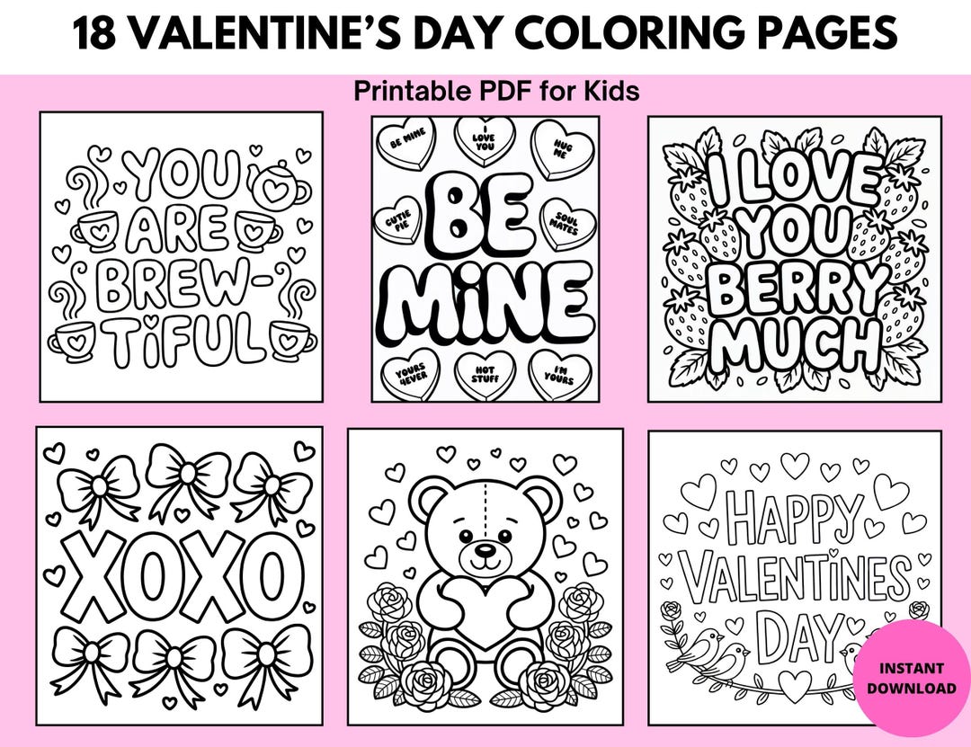 18 Valentine’s Day Coloring Pages for Kids – Printable Valentine ...