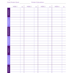 Weekly and Monthly Protein Tracker Sheets - Etsy