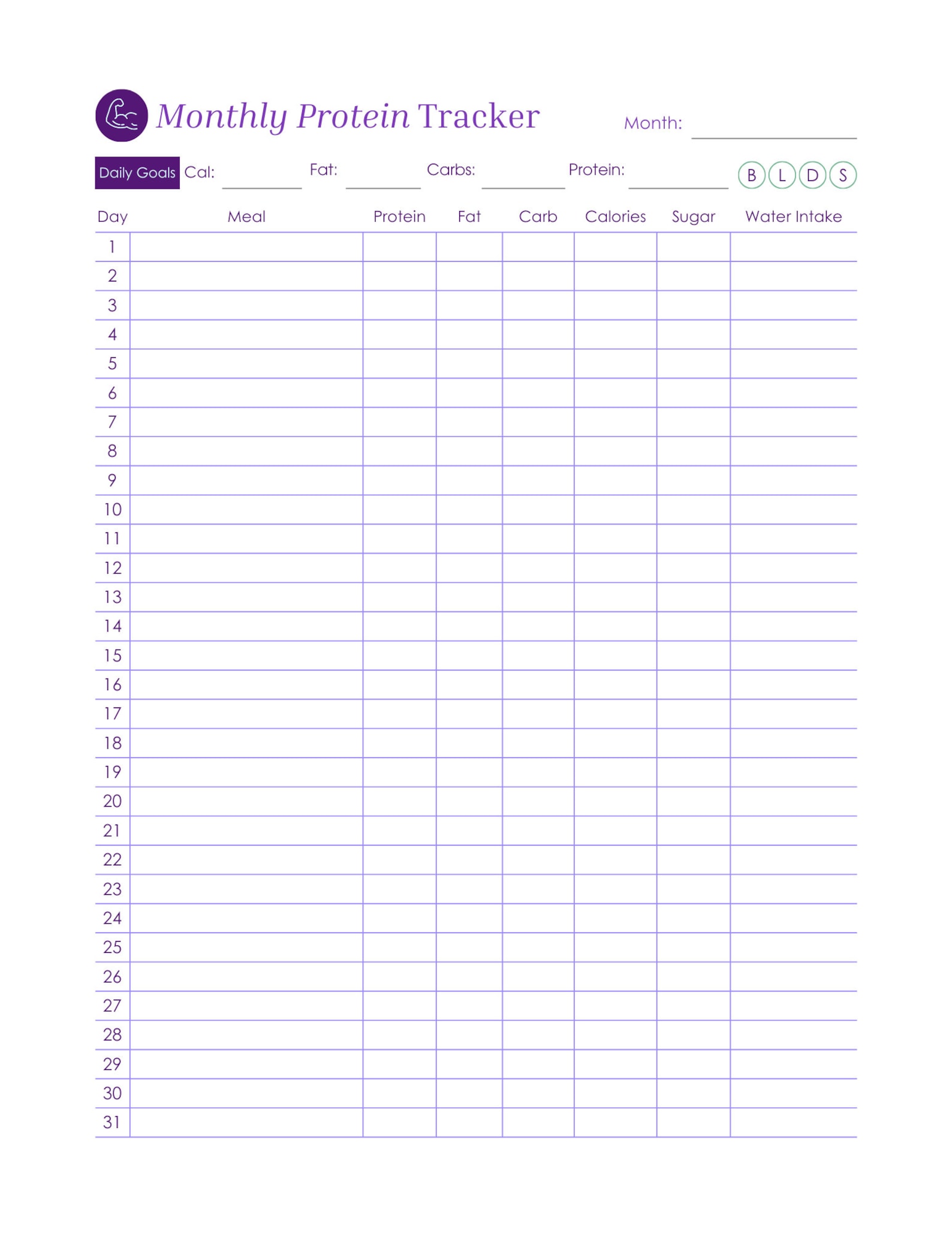 Weekly and Monthly Protein Tracker Sheets - Etsy