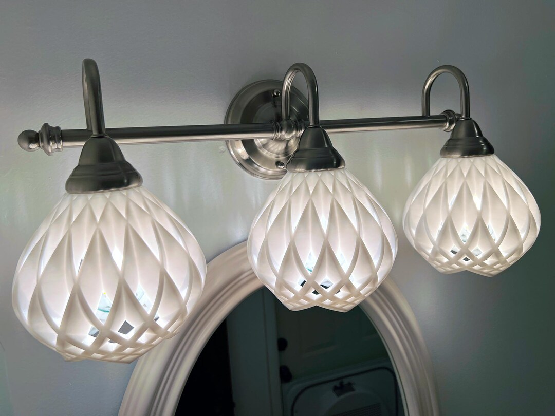 Geometric Flower 3-light Bathroom Vanity Fixture by Photon - Etsy