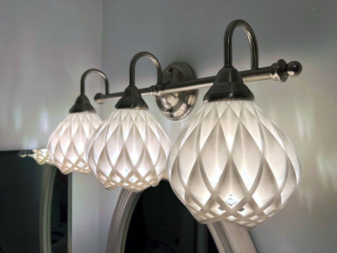 Geometric Flower 3-light Bathroom Vanity Fixture by Photon Reef 3D ...