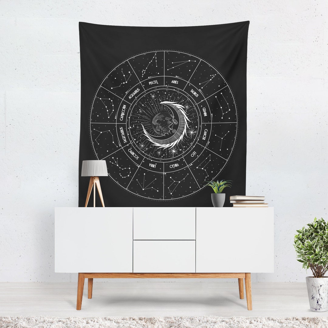 Zodiac Constellations Tapestry, Celestial Wall Decor for Dorms ...