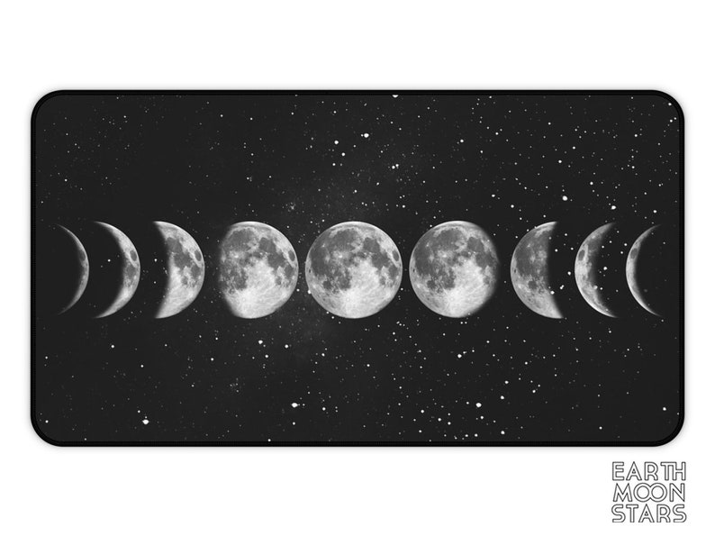 Moon Phases, Extra Large Desk Pad, Keyboard Mat, Celestial Workspace ...