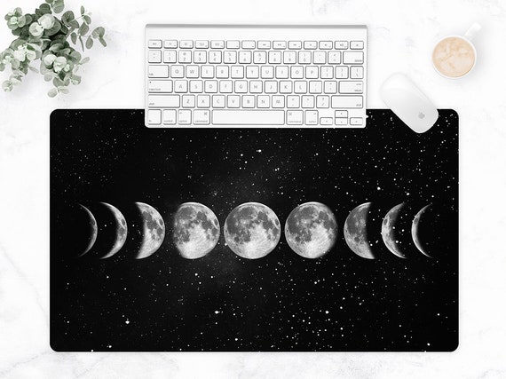 Moon Phases Extra Large Desk Pad Keyboard Mat Celestial | Etsy
