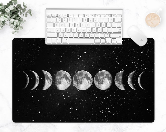 Moon Phases Extra Large Desk Pad Keyboard Mat Celestial - Etsy