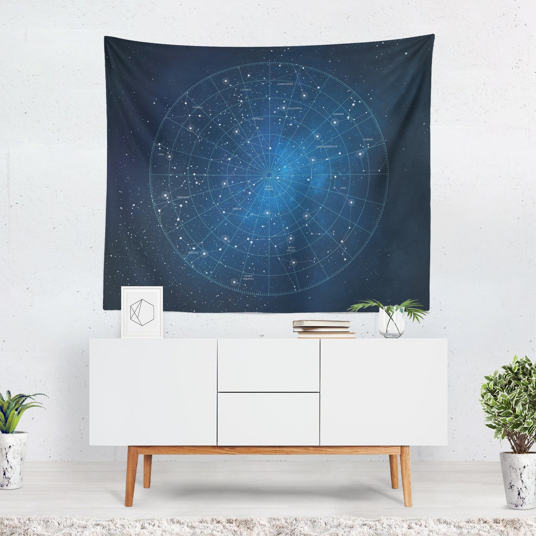 Constellation Map Wall Tapestry, Celestial Star Map, Astronomy Decor - Etsy