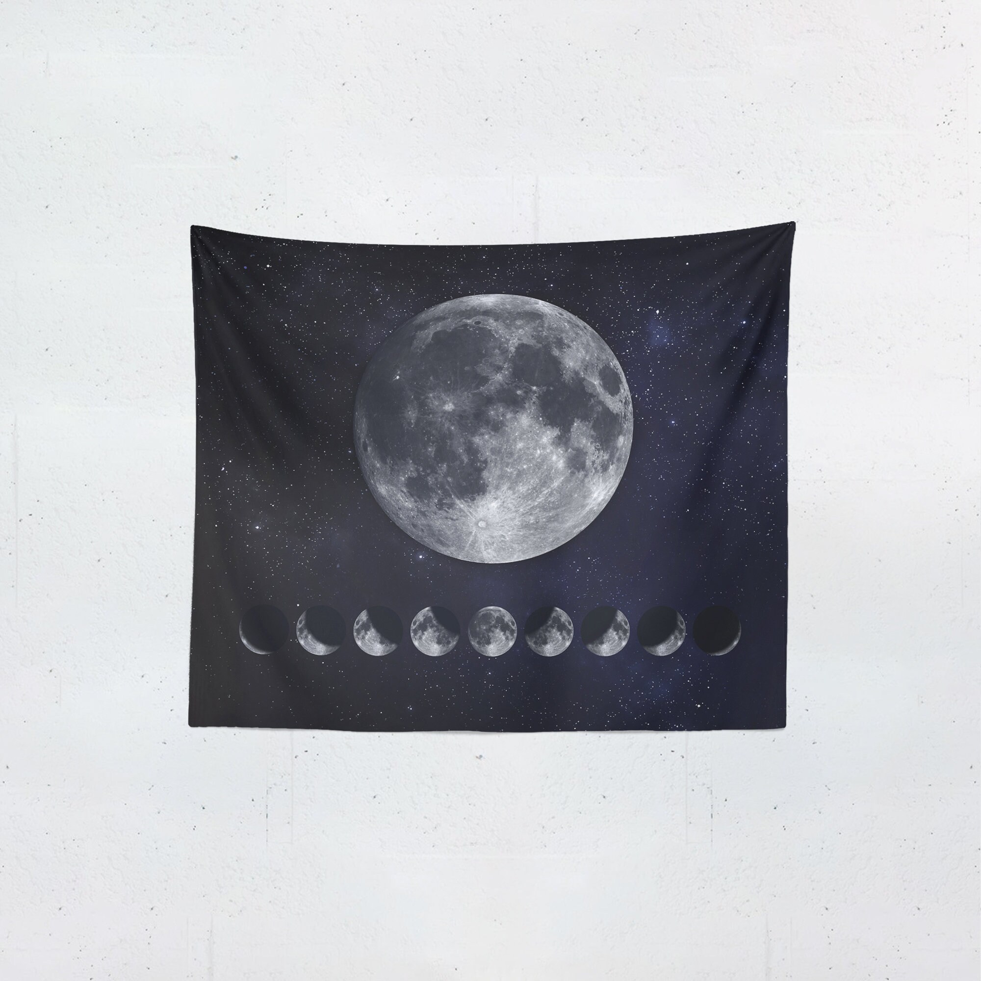 Moon Phase Tapestry Wall Hanging Moon Tapestry Moon Wall | Etsy