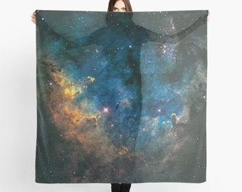Galaxy Scarf Star Scarf Outer Space Gift Sheer Scarf Chiffon Fabric ...