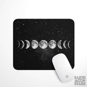 Moon Phases, Extra Large Desk Pad, Keyboard Mat, Celestial Workspace ...