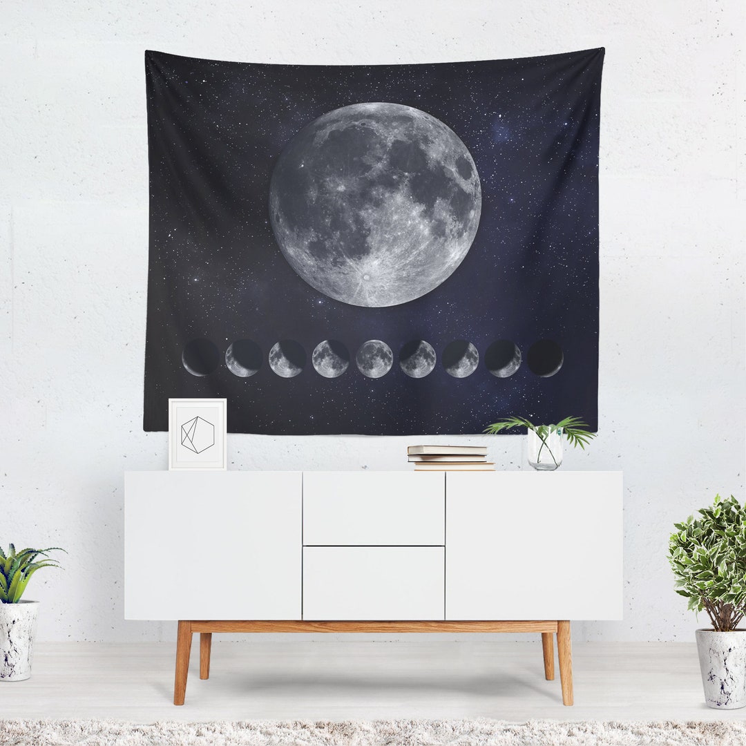 Moon Phase Tapestry, Wall Hanging, Moon Tapestry, Moon Wall Tapestry ...