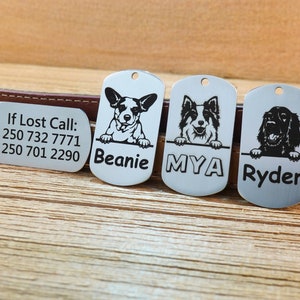 Stainless Steel C Breeds Peeking Dog Tag Chihuahua Collie Cocker ...