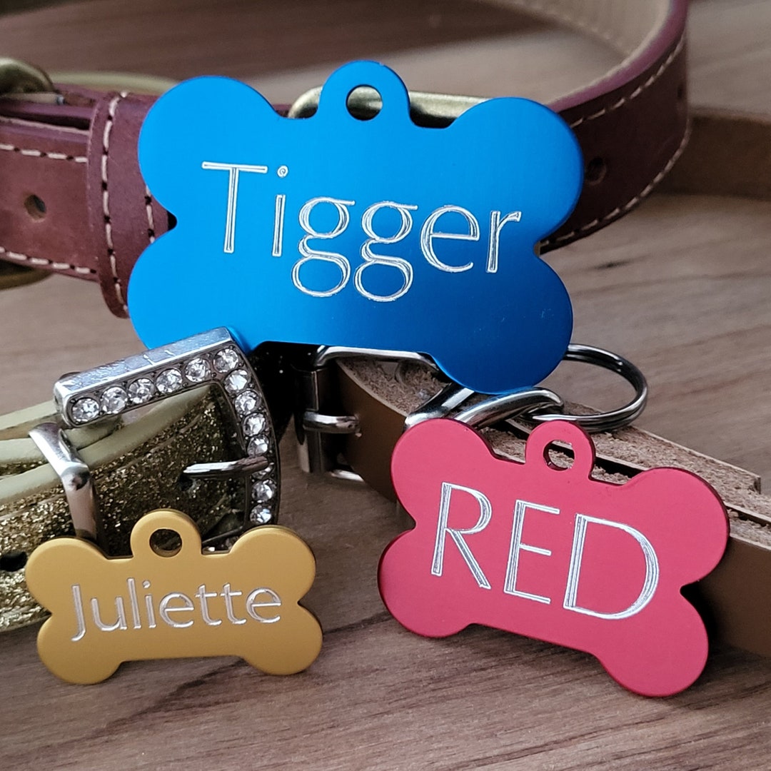 Pet Tag • Dog ID Tags • Engraved Custom ID Tags • Double Sided Diamond ...