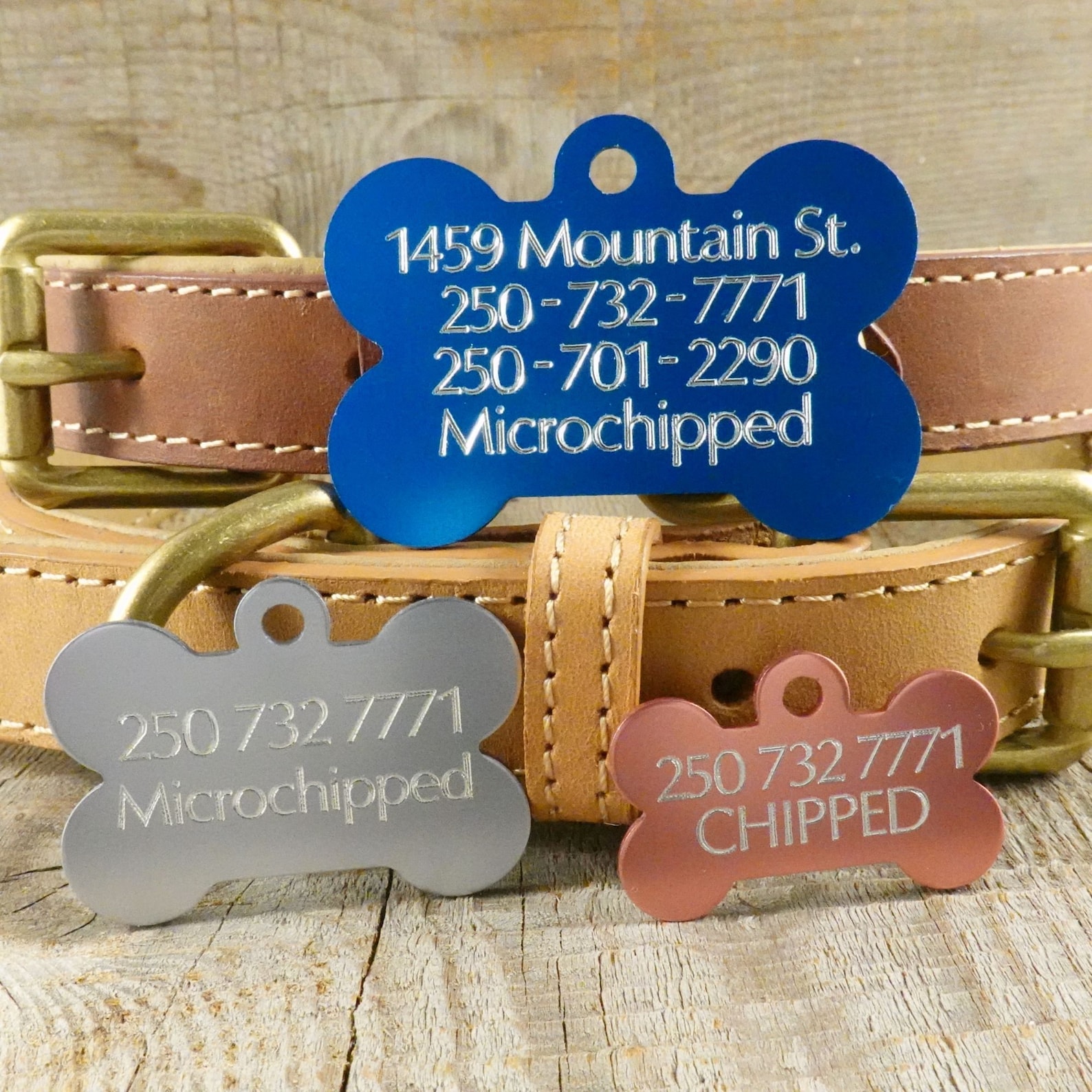 Pet Tag Dog Bone Cat Pet Tags Charm Tag Custom ID Free Deep - Etsy Canada