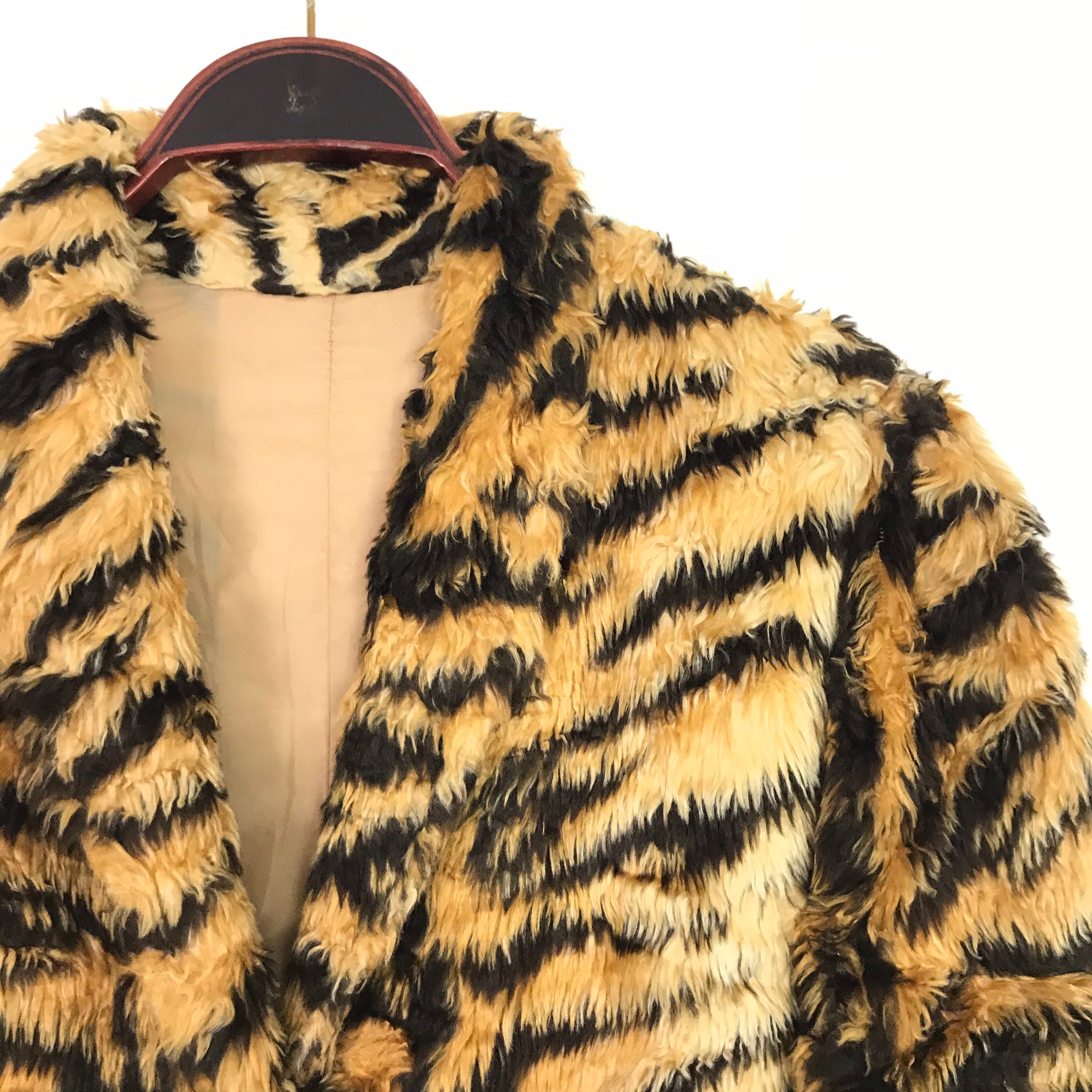 Vintage Long TIGER Print Coat Full Length Faux Fur Cat Leopard | Etsy
