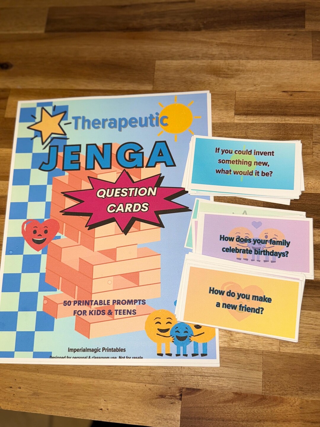 Therapy Printable Block Game Prompts – Digital Download PDF for ...