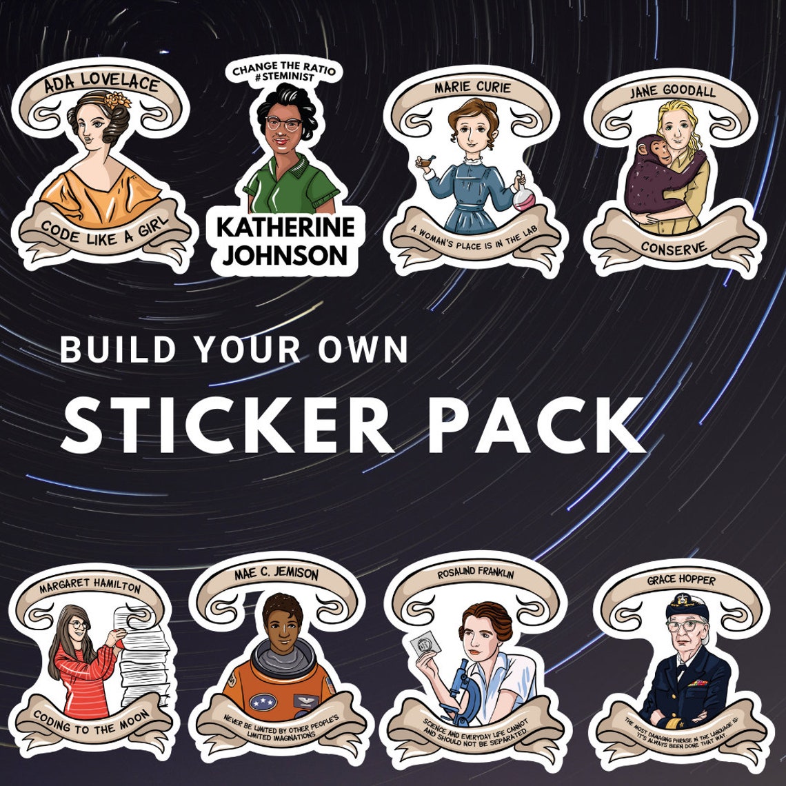 Women in Science Sticker Pack: Build Your Collection and | Etsy