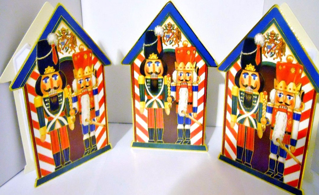 3 Nutcracker CHRISTMAS GIFT BOX Es Perfect for Goodies & Gifts Display ...