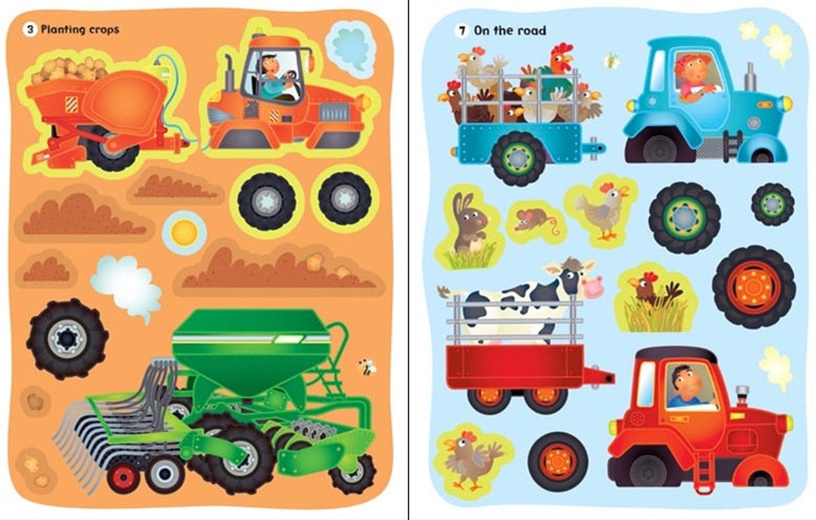 Usborne Farm TRACTORS STICKER BOOK New Condition Etsy - Etsy